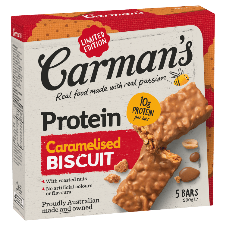 Limited Edition Protein Bars Caramelised Biscuit | Carman's Kitchen